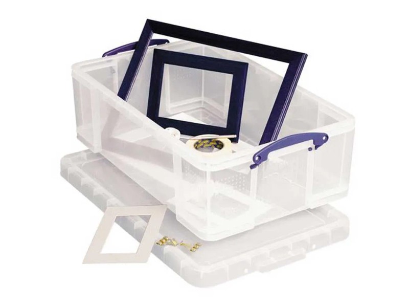 Aufbewahrungsbox mit Deckel Kunststoff Transparent 50 l (HxBxT) 23 x 44 ...