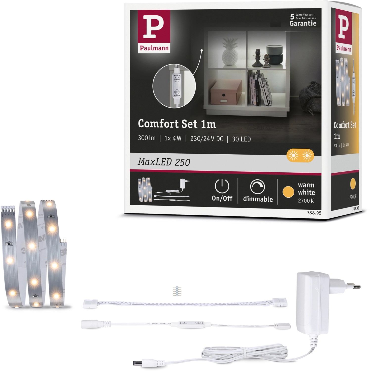 Paulmann MaxLED 250 LED-Strip Regal Comfort Basis-Set Weiss Länge 1 m ...