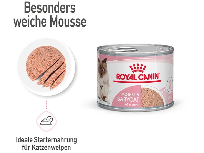 Royal Canin Mother and Babycat Mousse für tragende Katzen und Kitten 195 g