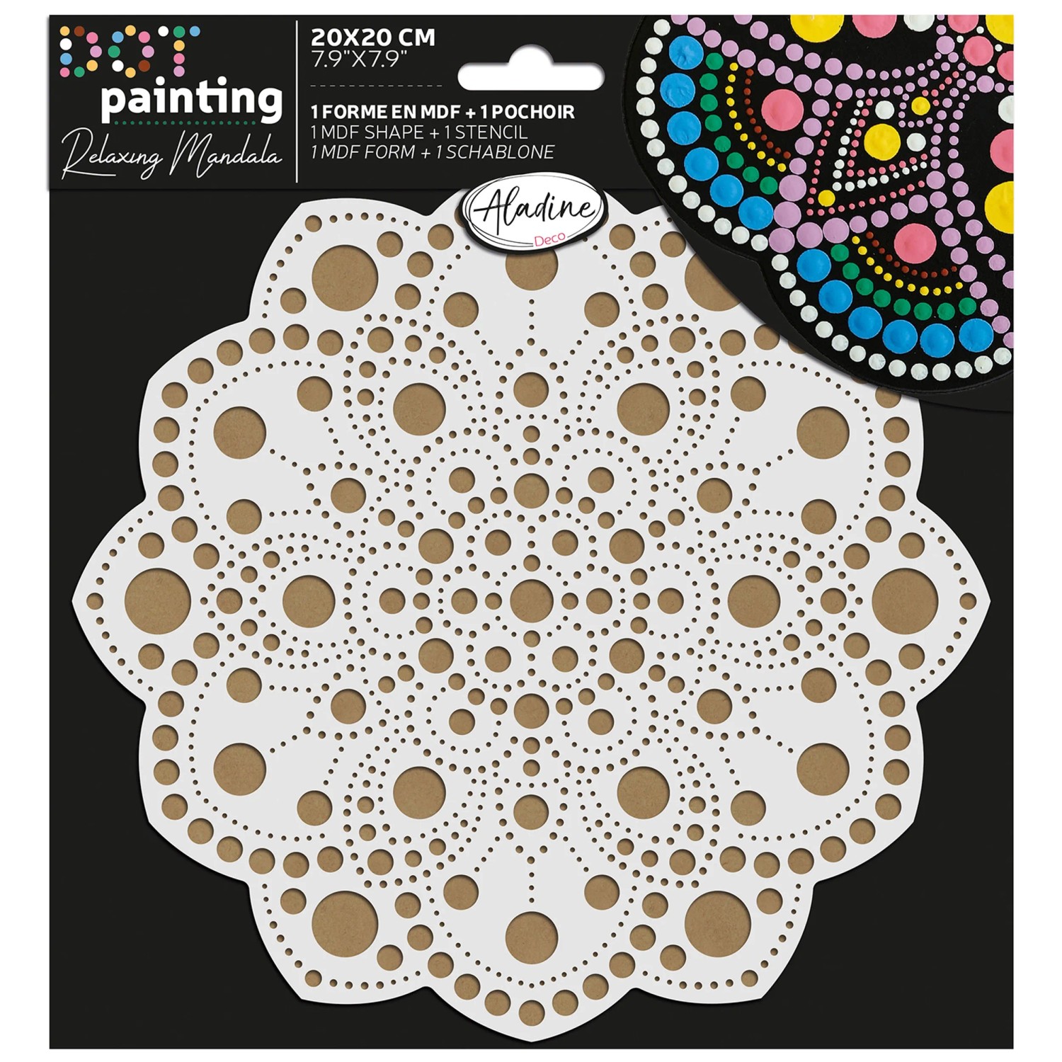 Aladine Dort Art Form / Schablone 2 MDF 20 x 20 cm