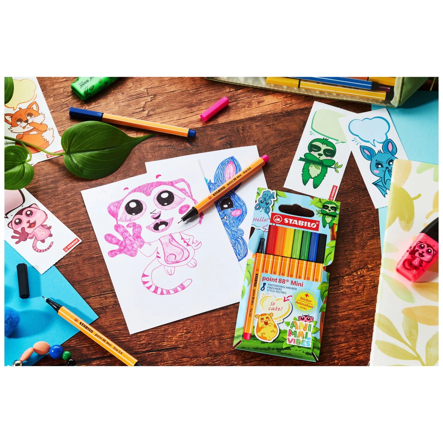 Stabilo Fineliner Point 88 Mini Animal Vibes 8 Stk.