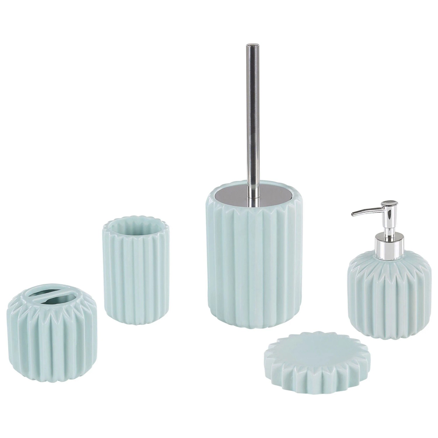 Badezimmer-Set Gorbea Keramik Hellblau 5-tlg.