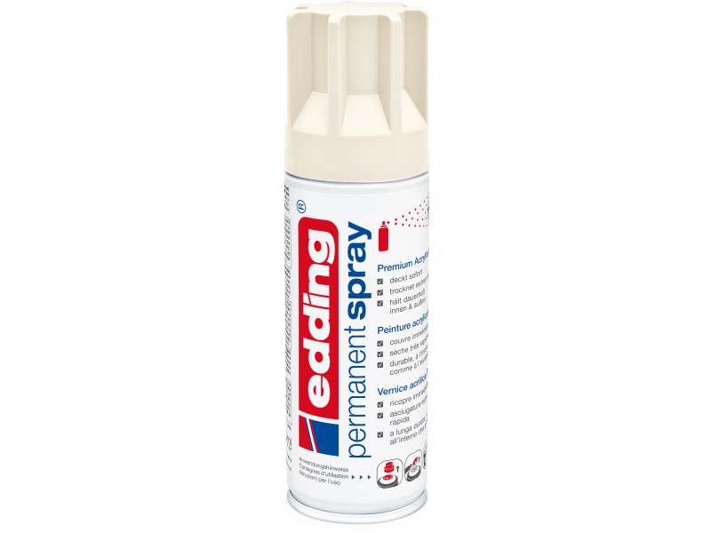 Edding Permanent-Spray 5200 Cremeweiss seidenmatt 200 ml
