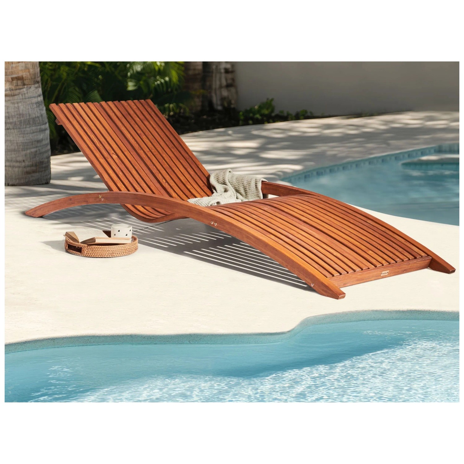 Beliani Chaise longue de jardin Tanaro en bois brun