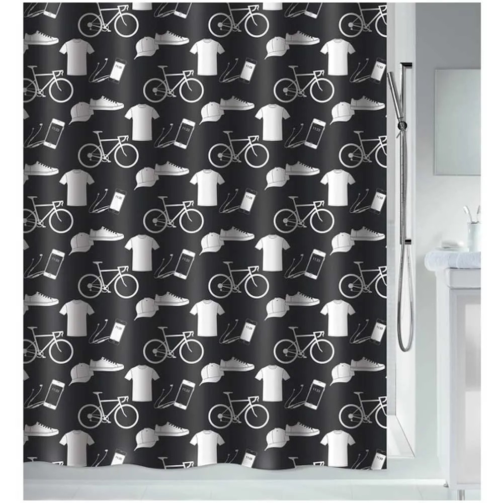 Spirella Duschvorhang Patchwork Polyester Weiss 120 x 200 cm
