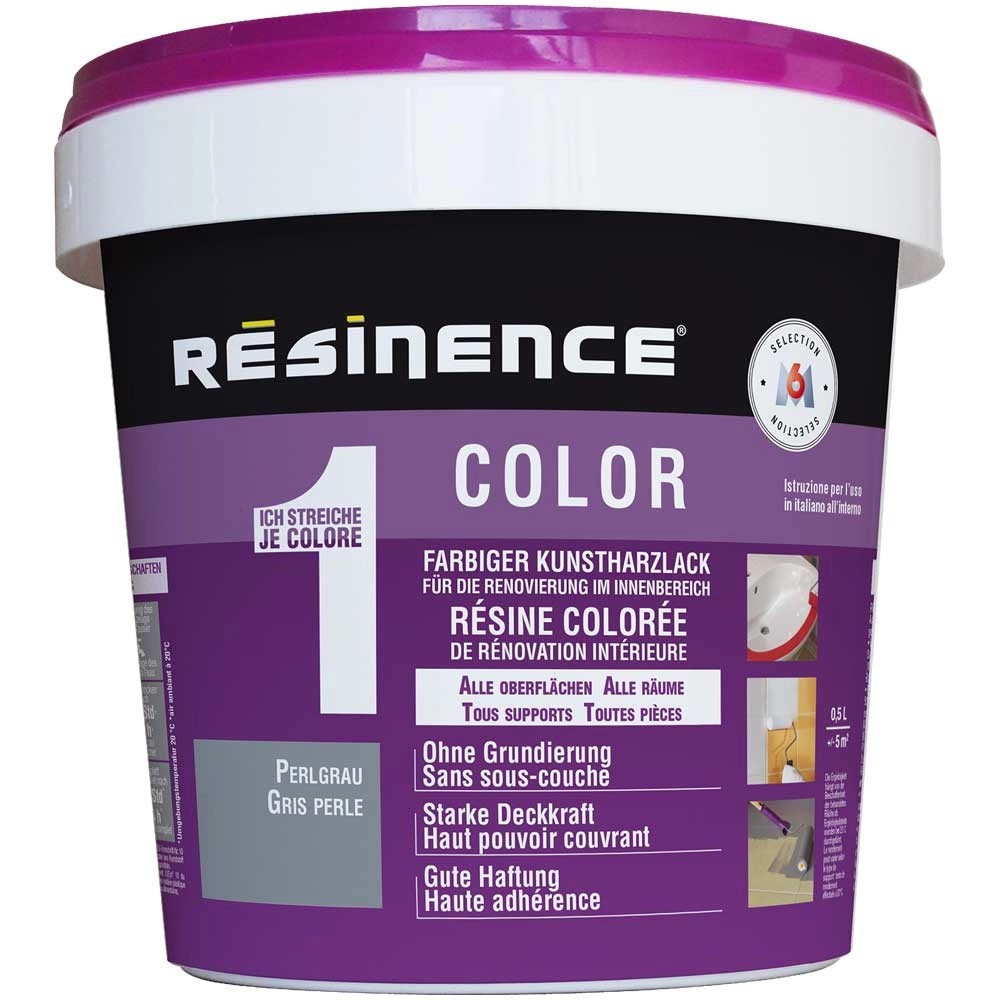 Resinence Peinture en résine synthétique Gris perle 500 ml