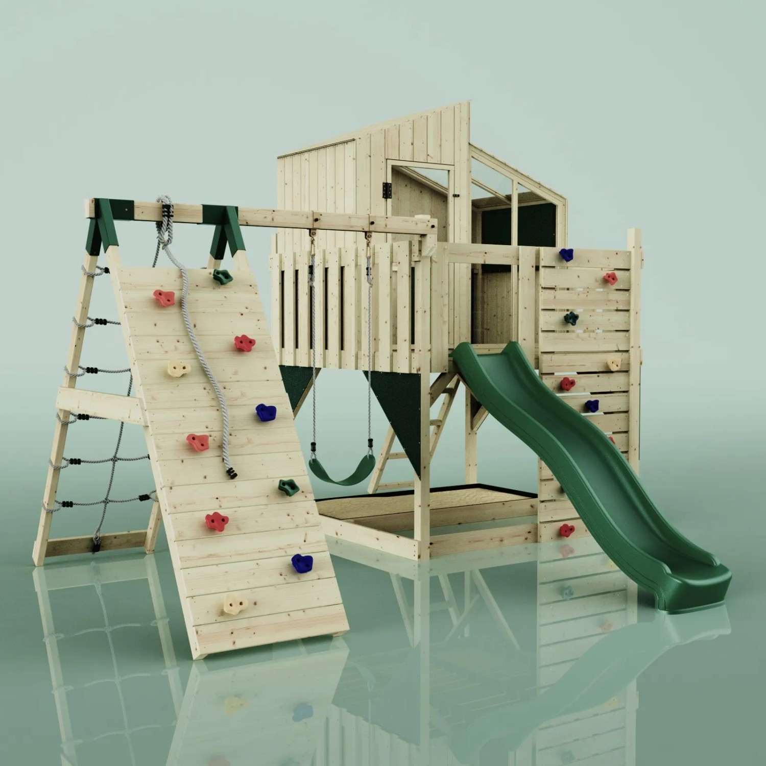 Luxus Kletterturm Mit Rutsche Und Schaukel Bilder