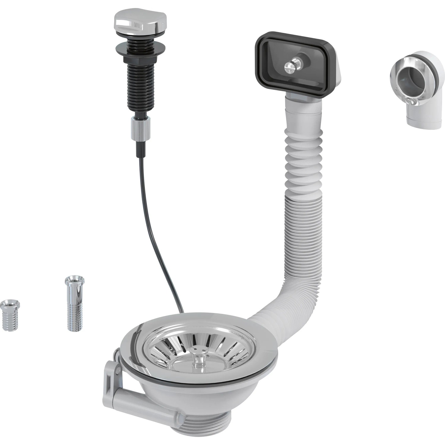 Prevex Ablaufventil-Set mit Drehbedienung 1 1/2" verchromt Ø 114 mm ...