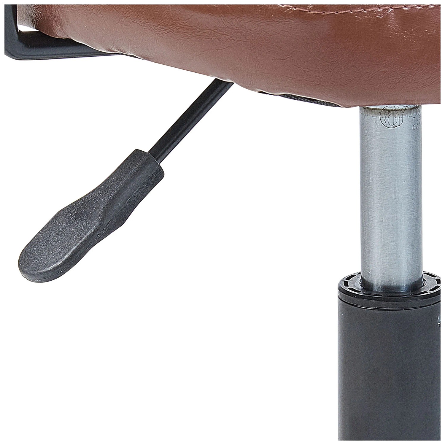 Beliani Chaise de bureau Algerita simili cuir brun avec accoudoirs