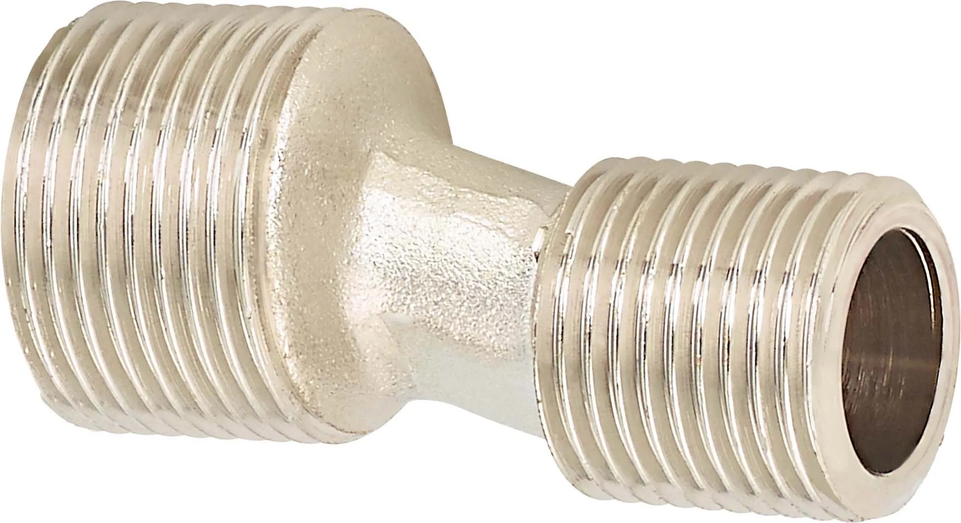 Gewinde-S-Anschluss verchromt mit Rosette 21 mm (R 1/2) x 26,4 mm (R 3/ ...