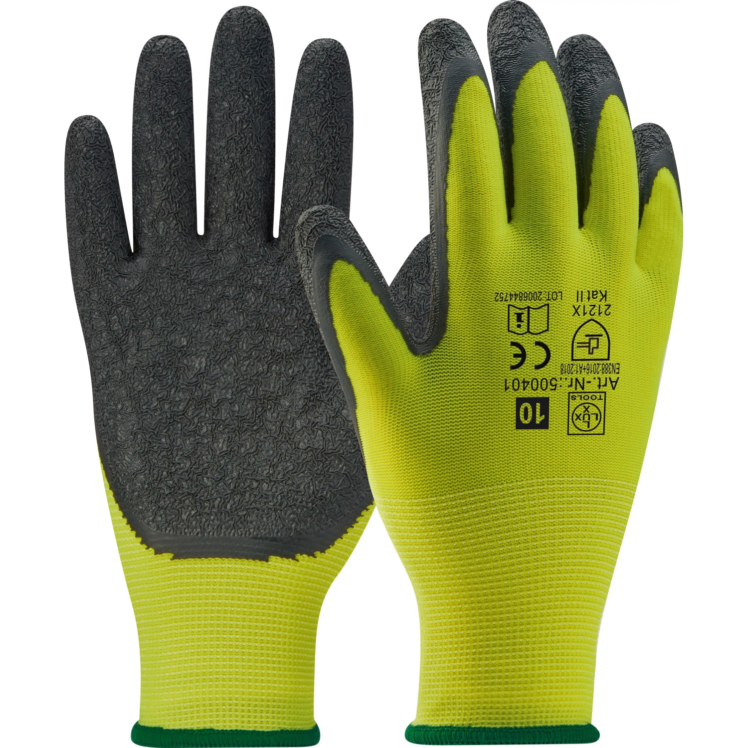 LUX-TOOLS Guanti da lavoro poliestere lattice taglia 10 / 12 pz.