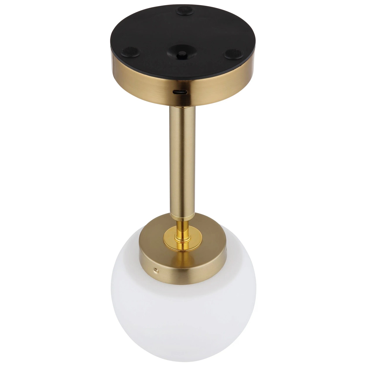 Globo Akku-Tischleuchte Haku LED Opal-Messing 2,5 W