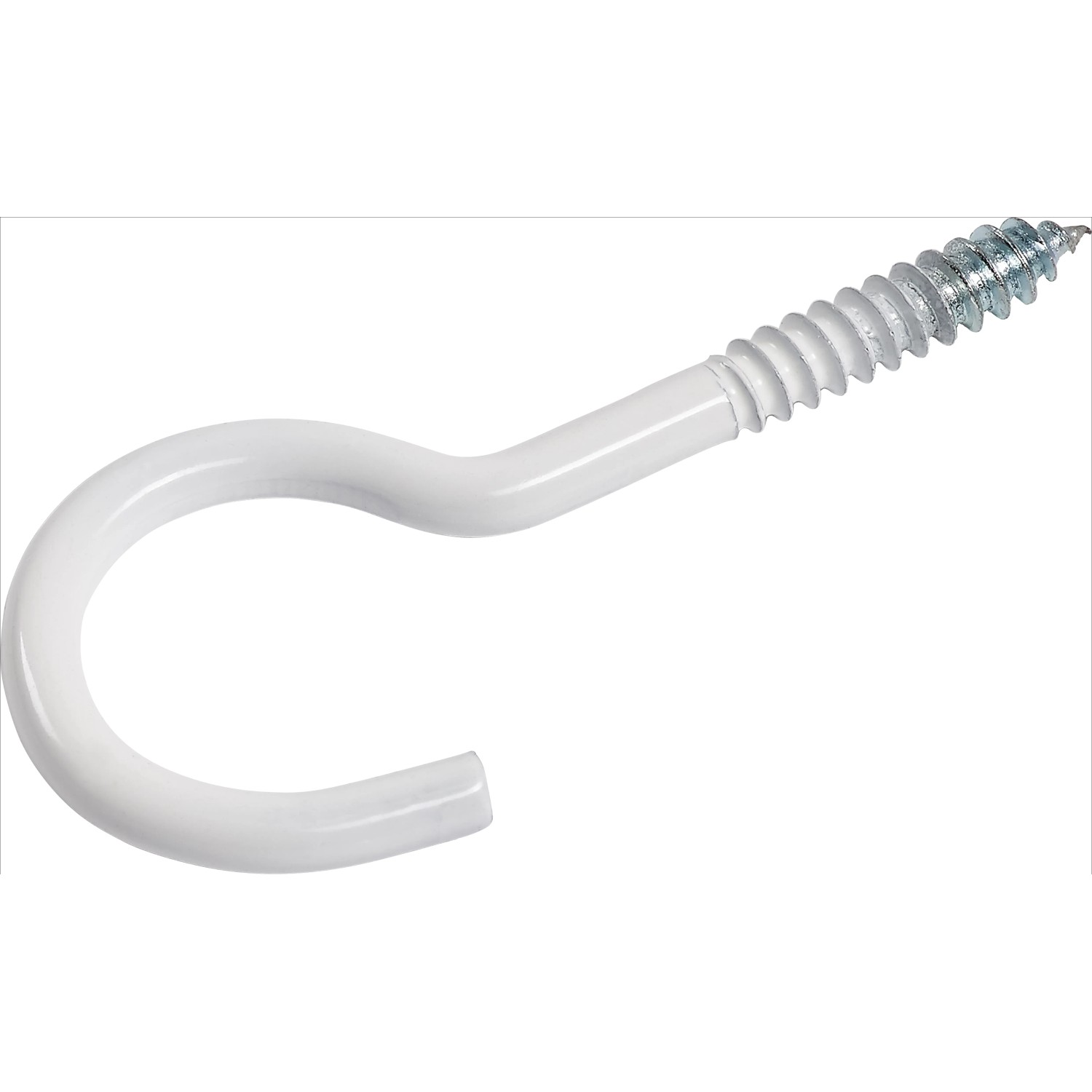 LUX-TOOLS Crochet à vis incurvé galvanisé Ø 3 x 40 mm Blanc 4 pcs
