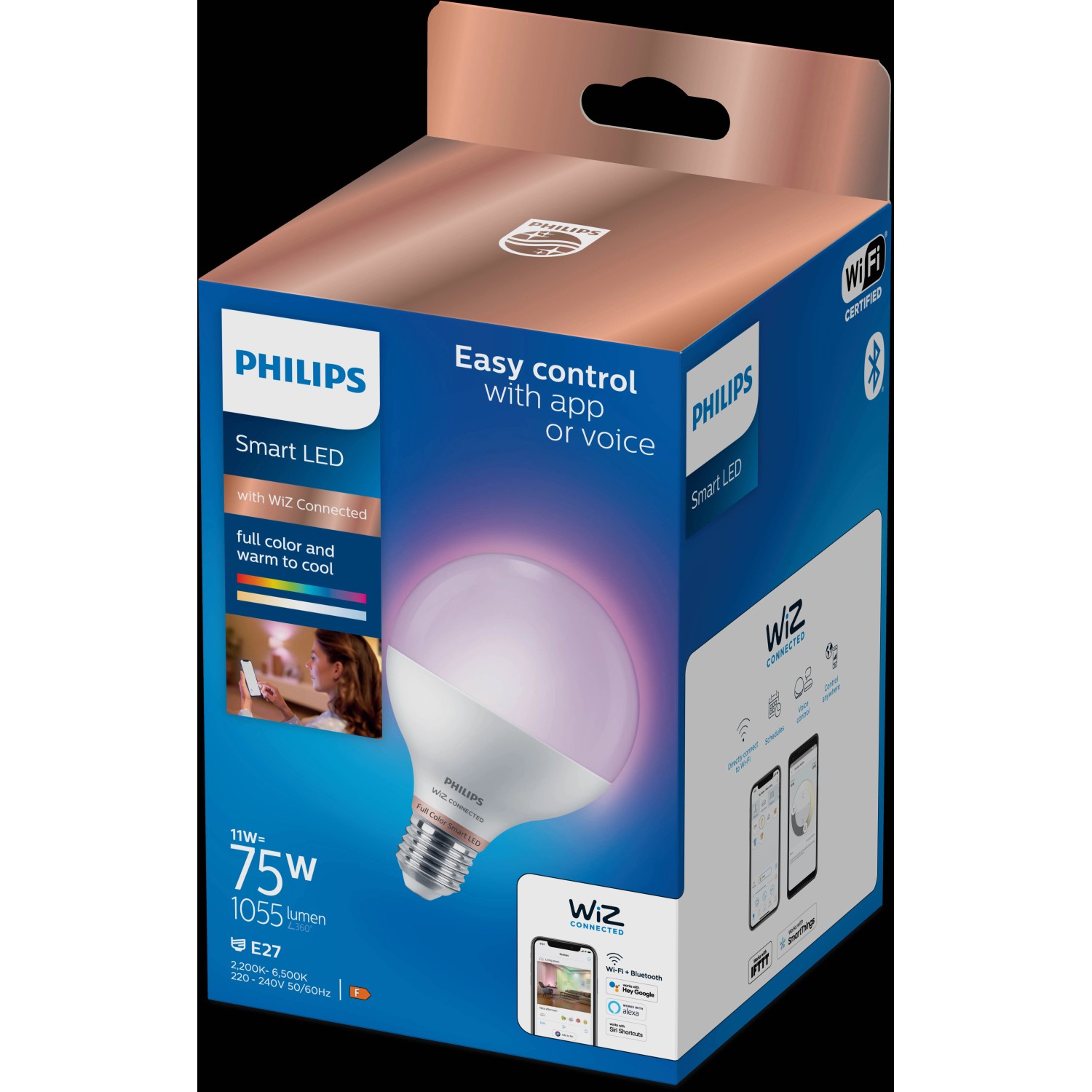 Philips Smart-LED Globe Tunable White and Color dimmbar E27 / 75 W / 1 ...