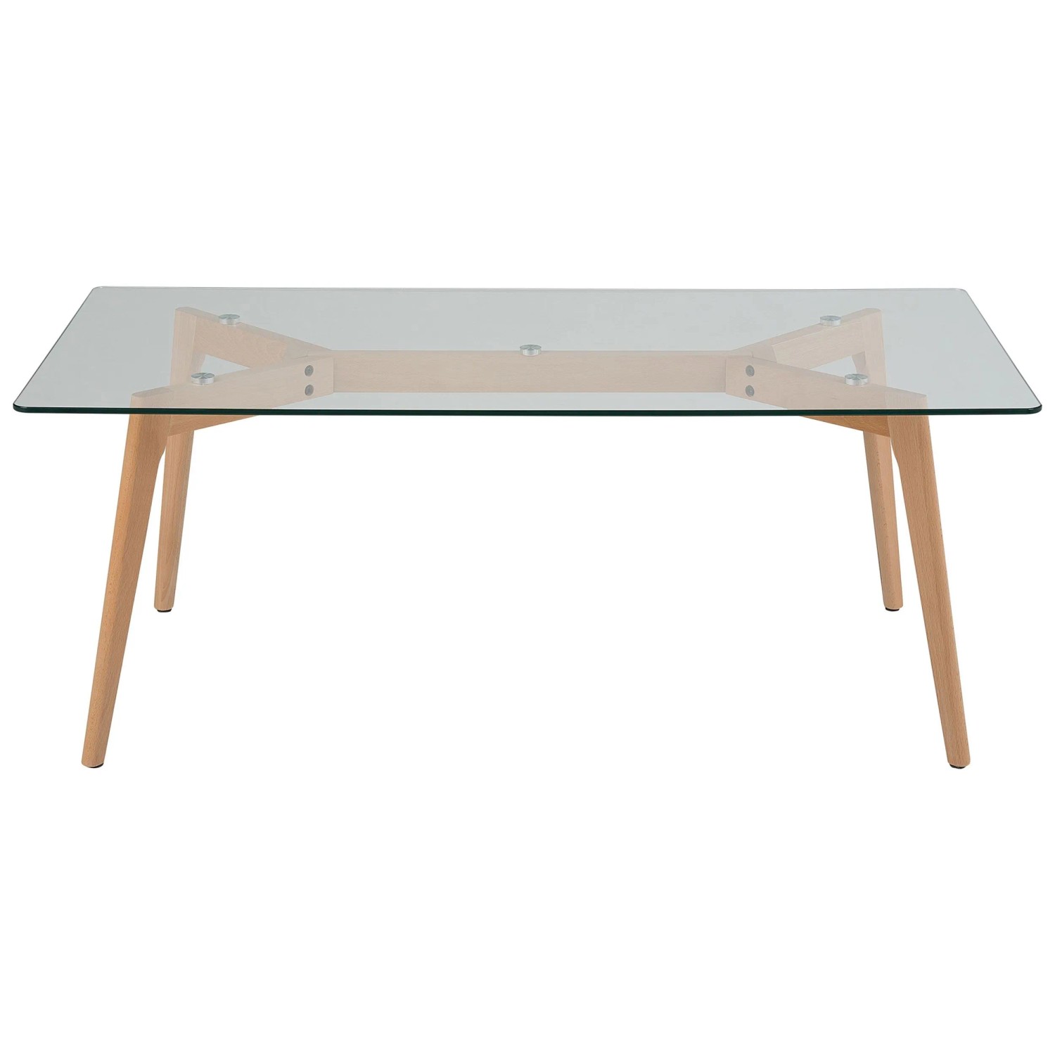 Beliani Table basse Hudson en verre transparent 46 x 120 x 60 cm