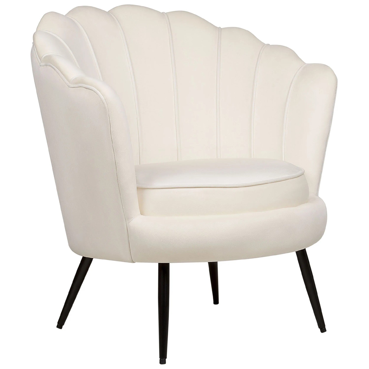 Beliani Poltrona da cocktail Lovikka in velluto color crema e nero