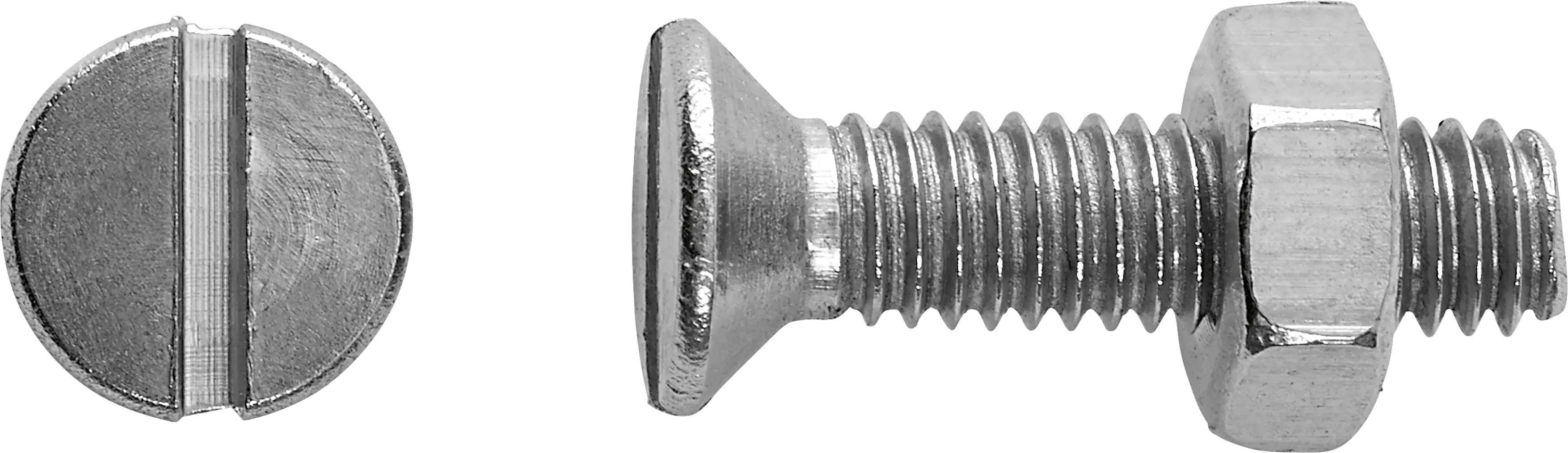 Vis filetée M4 x 10 mm fente inox 8 pcs