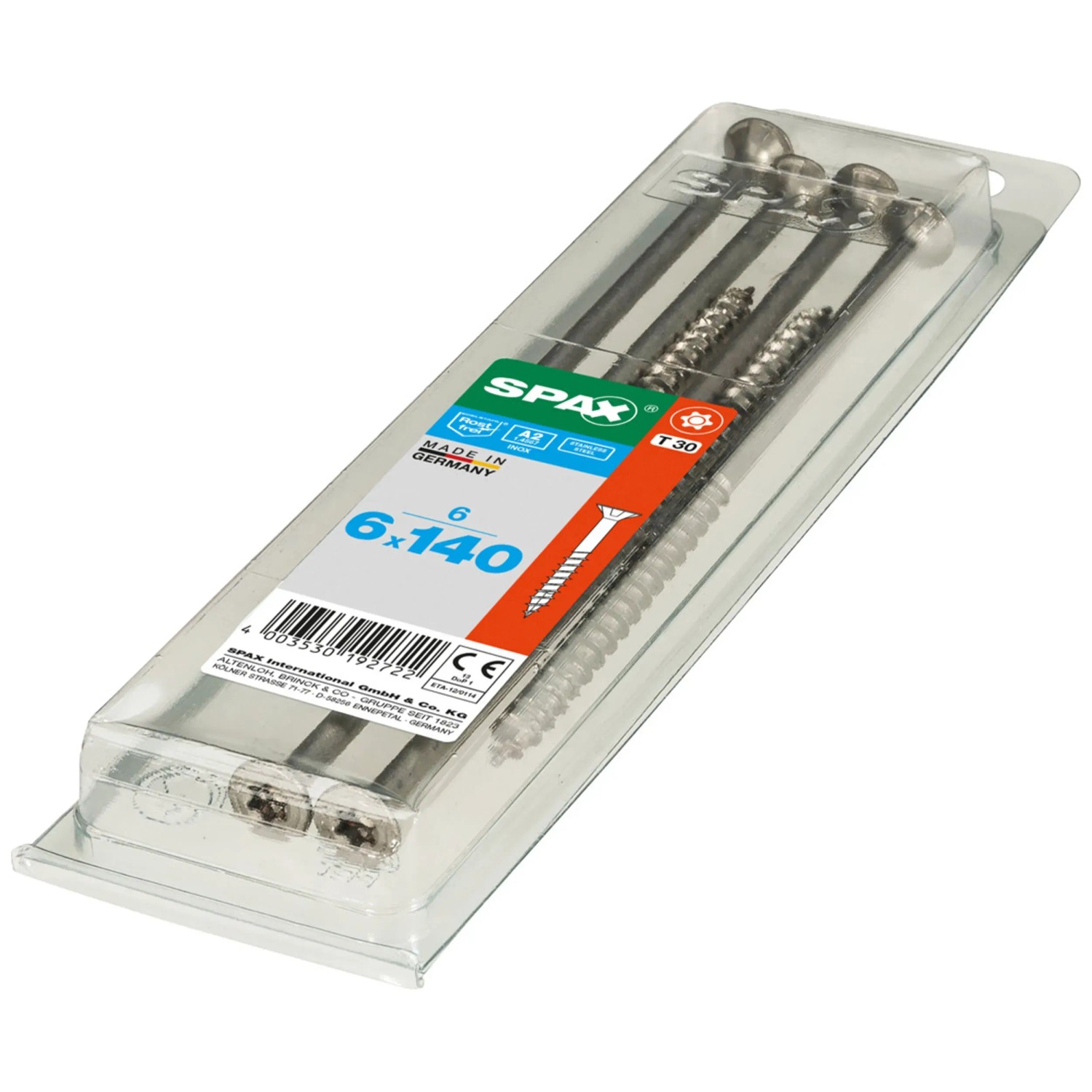 Spax Edelstahlschraube TRX A2 Teilgewinde 6 x 140 mm / 6 Stk. kaufen ...