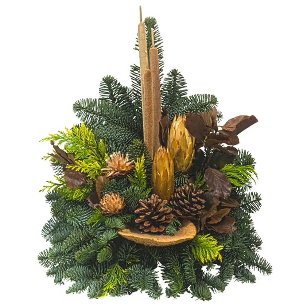 Grabgesteck hoch auf Birkenscheibe assortiert 40 x 40 cm / Höhe 40 cm ...