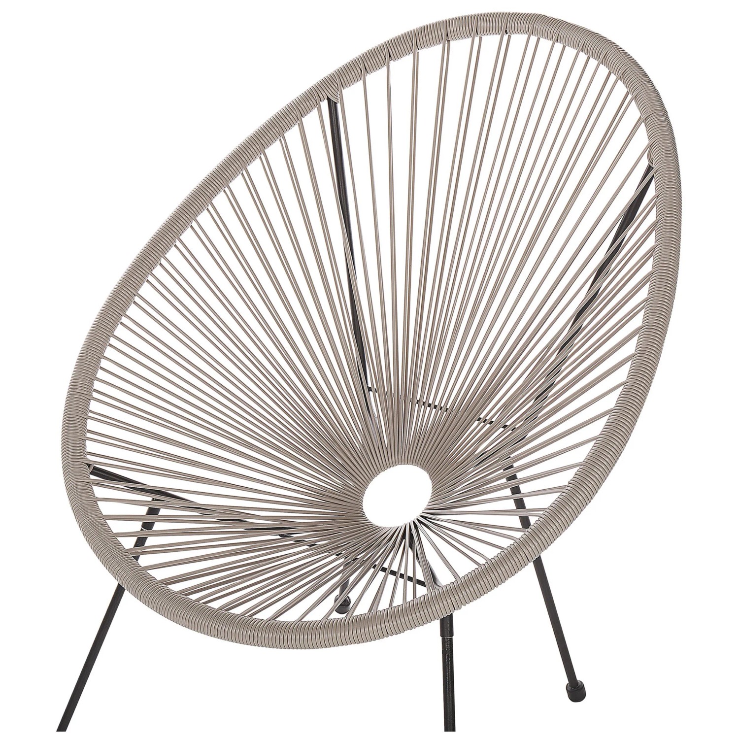 Beliani Gartensessel Acapulco II Polyrattan Hellgrau 2 Stk.