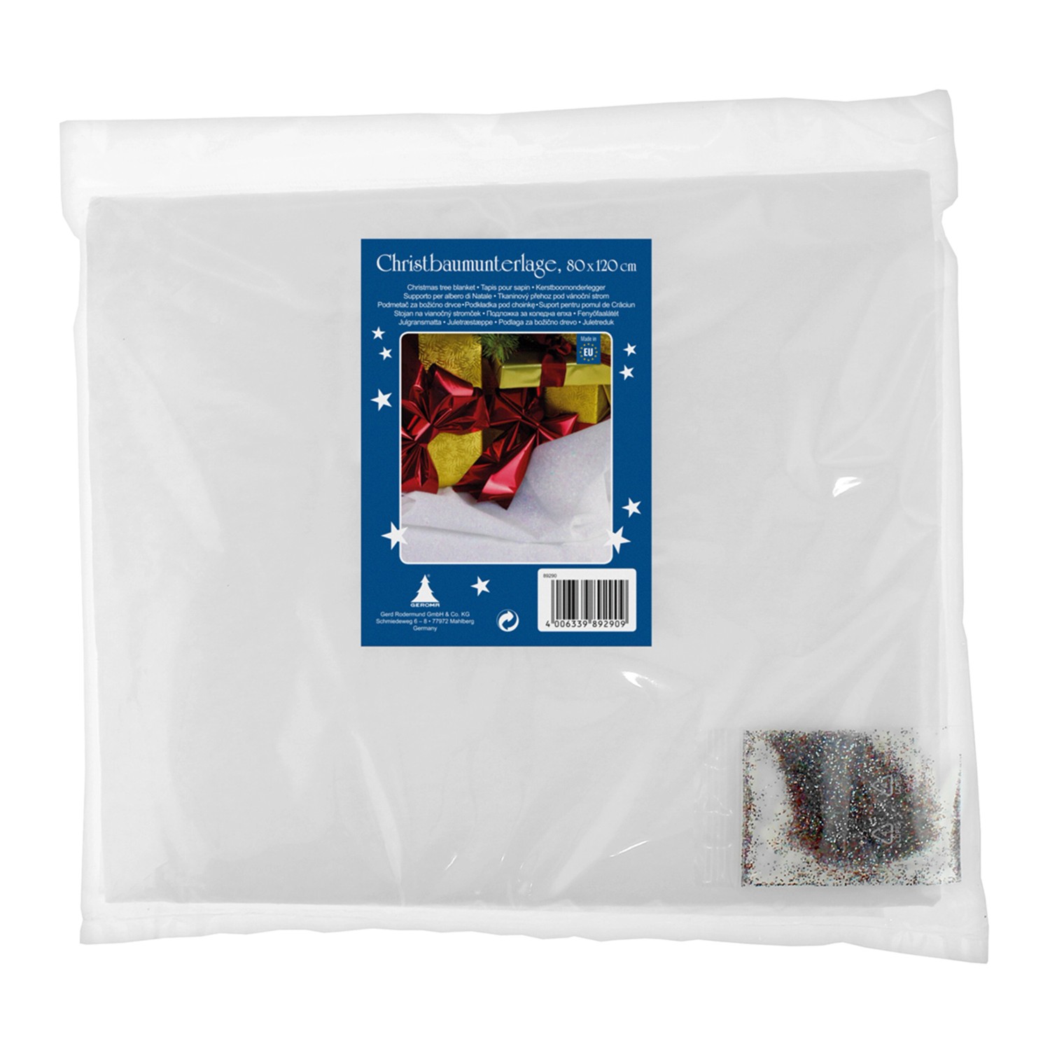 Couvre-pied de sapin de Noël Blanc 80 x 120 cm