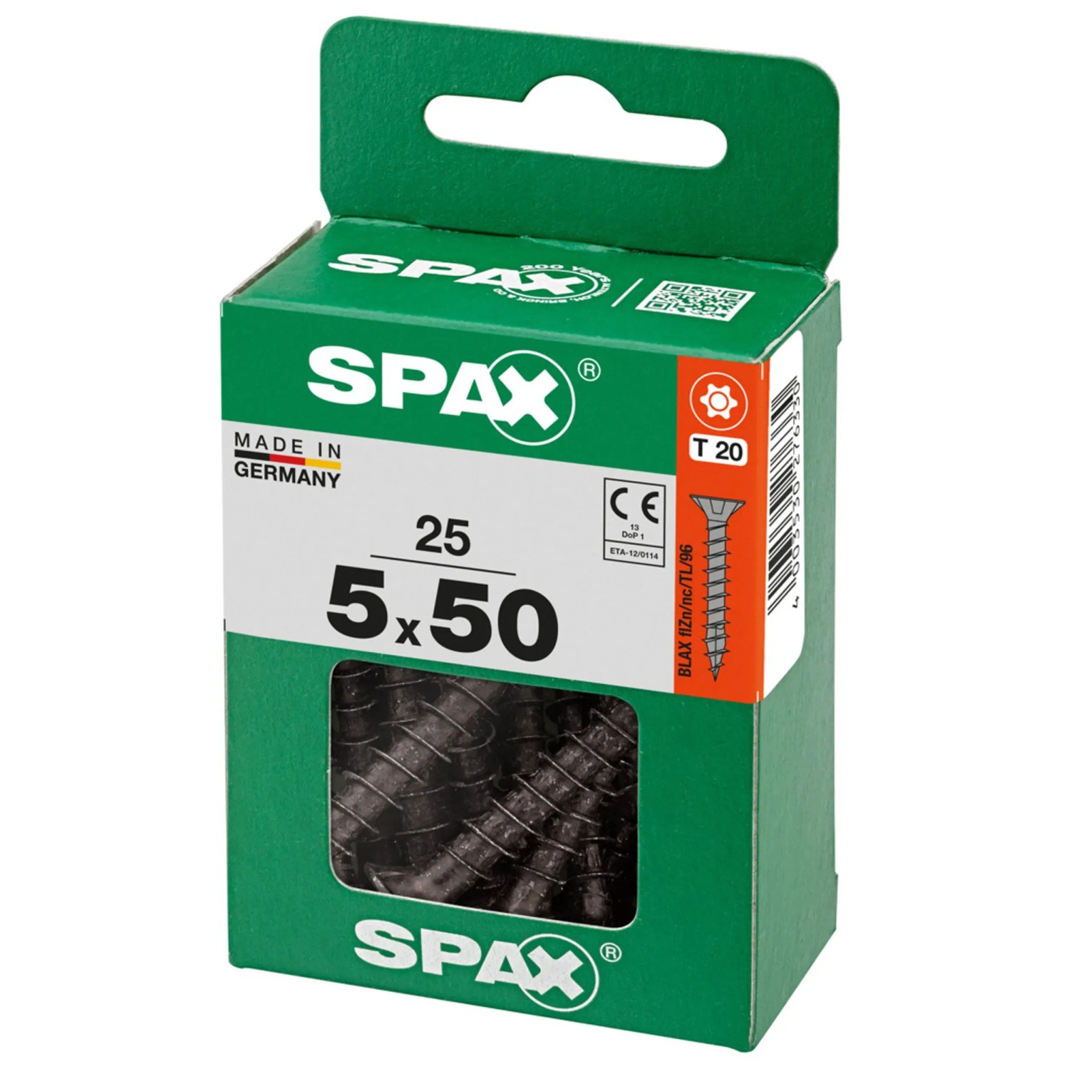 Spax Vis universelle TRX A2 filetage intégral Noir galvanisé 5 x 50 mm ...