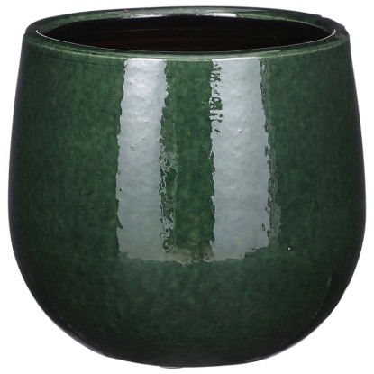 Mica Cache-pot Pablo en céramique vert foncé Ø 14 x 12 cm