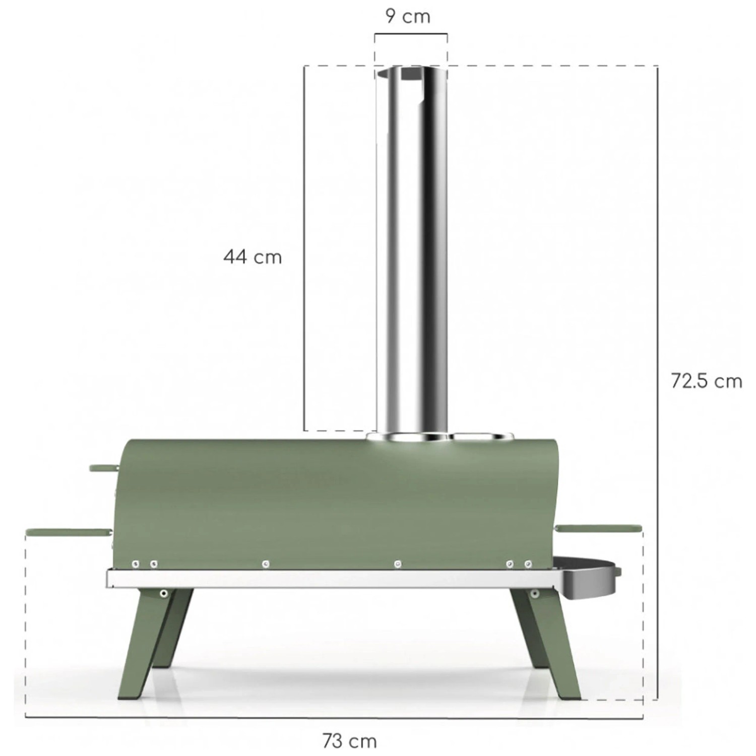 Ziipa Four à pizza Piana inox Eucalyptus (HxlxP) 26,5 x 48 x 71 cm