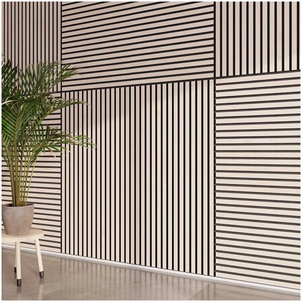 Denpanels Akustikpaneel MDF Eiche Natur Schwarz 120 x 60 cm kaufen bei OBI