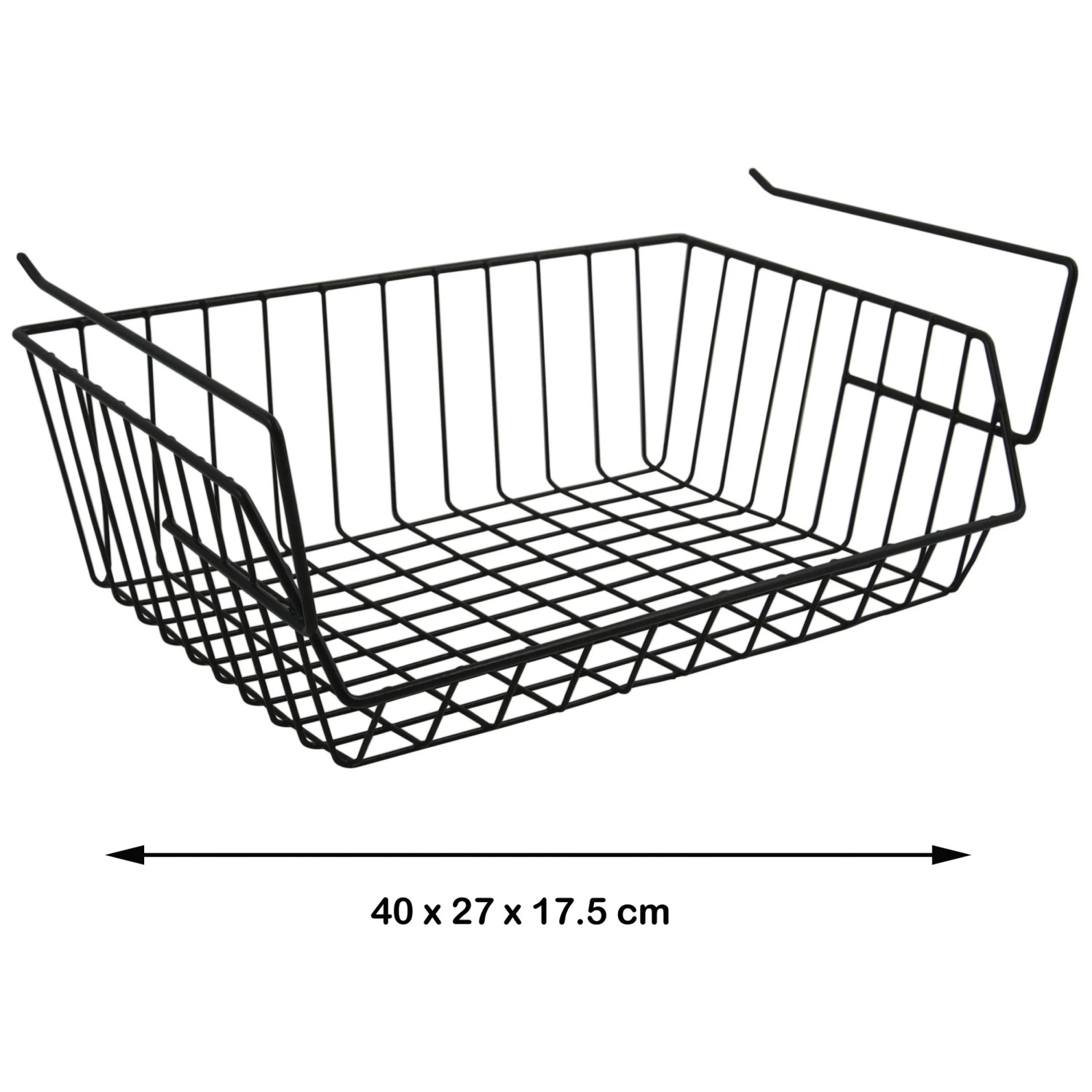 MSV Regalkorb Stahl Schwarz (HxBxT) 17,5 x 40 x 27 cm