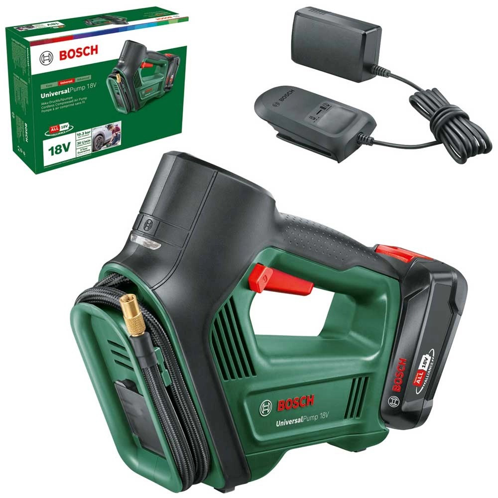 Bosch Akku-Druckluftpumpe UniversalPump 18 V Grün inkl. Li-Io-Akku 2 Ah ...