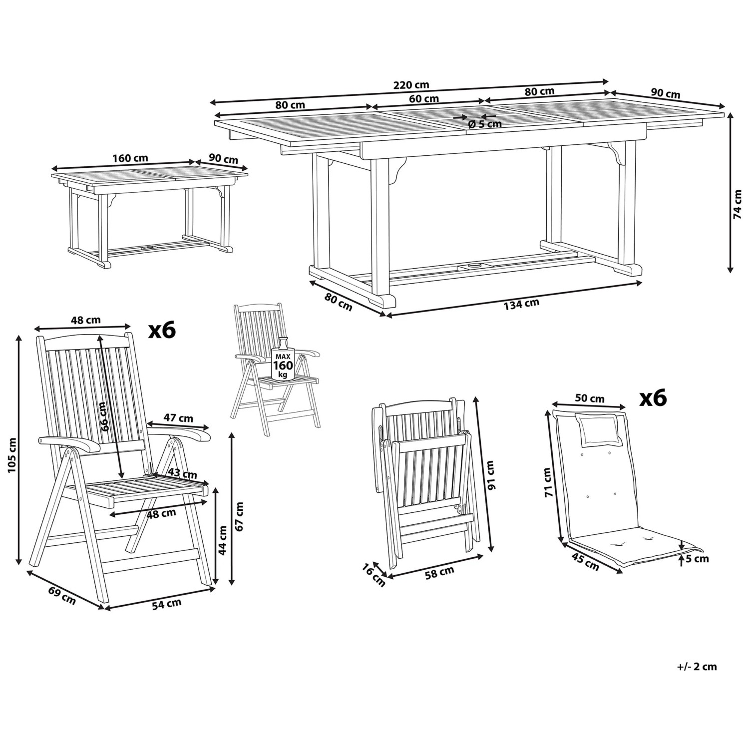 Beliani Set mobili giardino Java Premium 6 posti acacia cuscini grigio ...