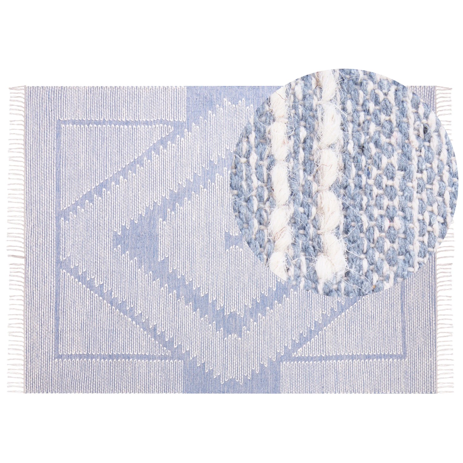 Beliani Teppich Ansar Baumwolle Blau 160 x 230 cm kaufen bei OBI