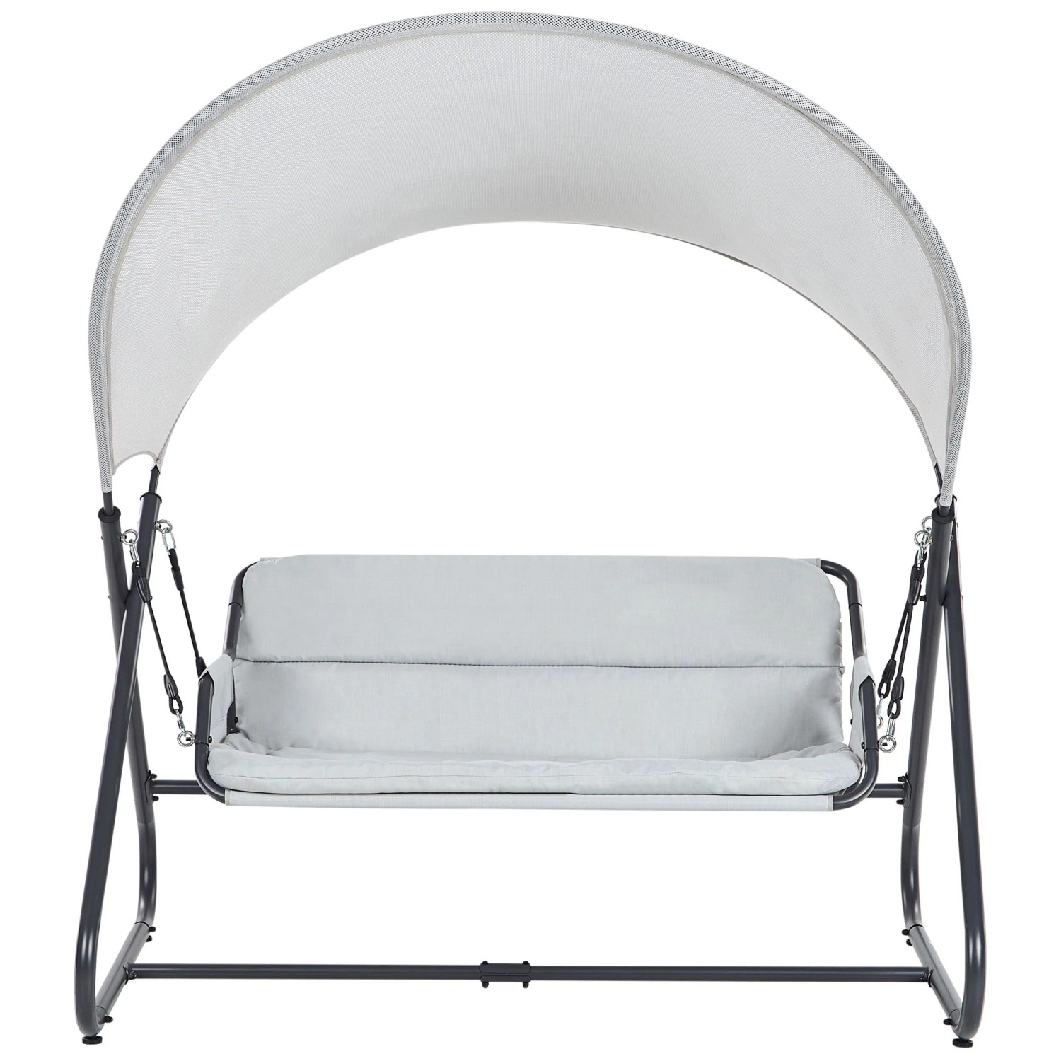 Beliani Dondolo da giardino Solagna in acciaio grigio chiaro 187 x 168 ...