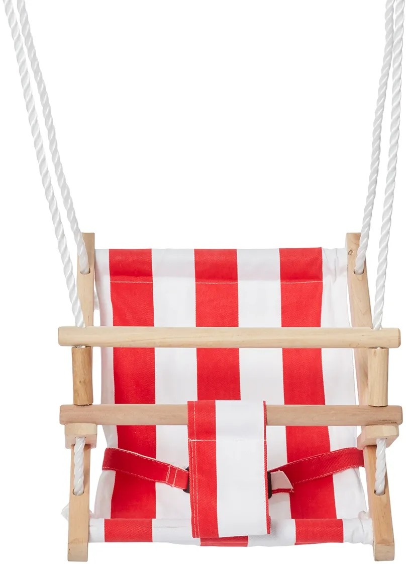 Happy People Holzschaukel mit Stoffbezug Rot-Weiss gestreift kaufen bei OBI