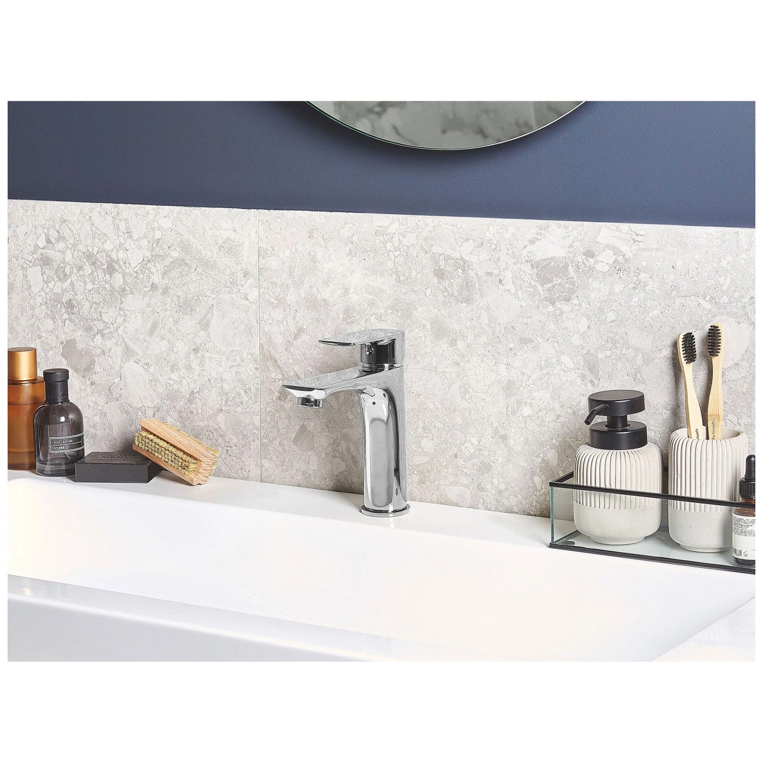 Wasserhahn Berloi Einhandmischer Messing Silber