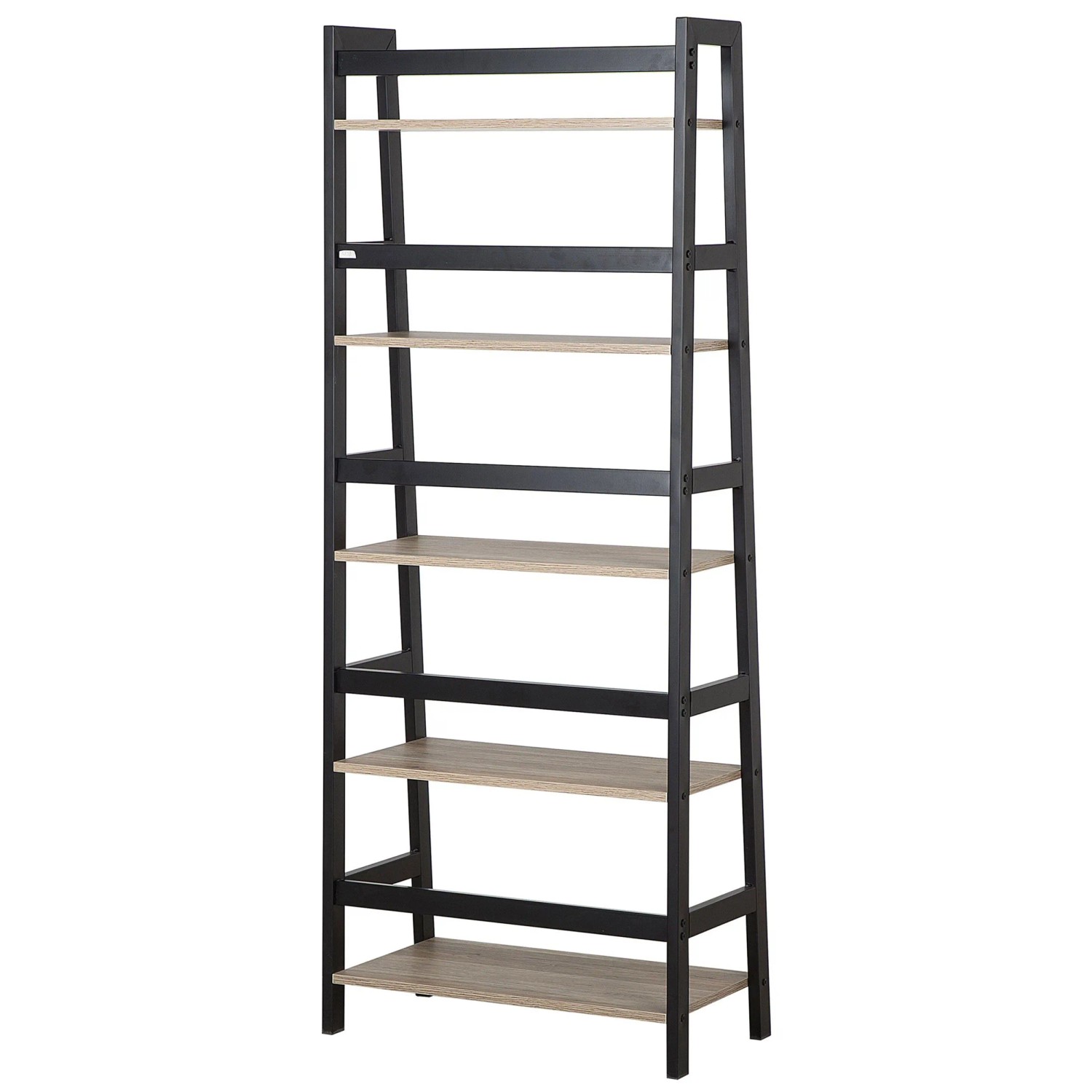 Beliani Scaffale Croydon in MDF nero/effetto legno 5 ripiani 163 x 64 x ...