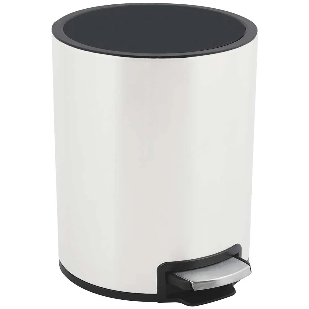 Spirella Poubelle de salle de bain Riku inox Blanc mat 3 l