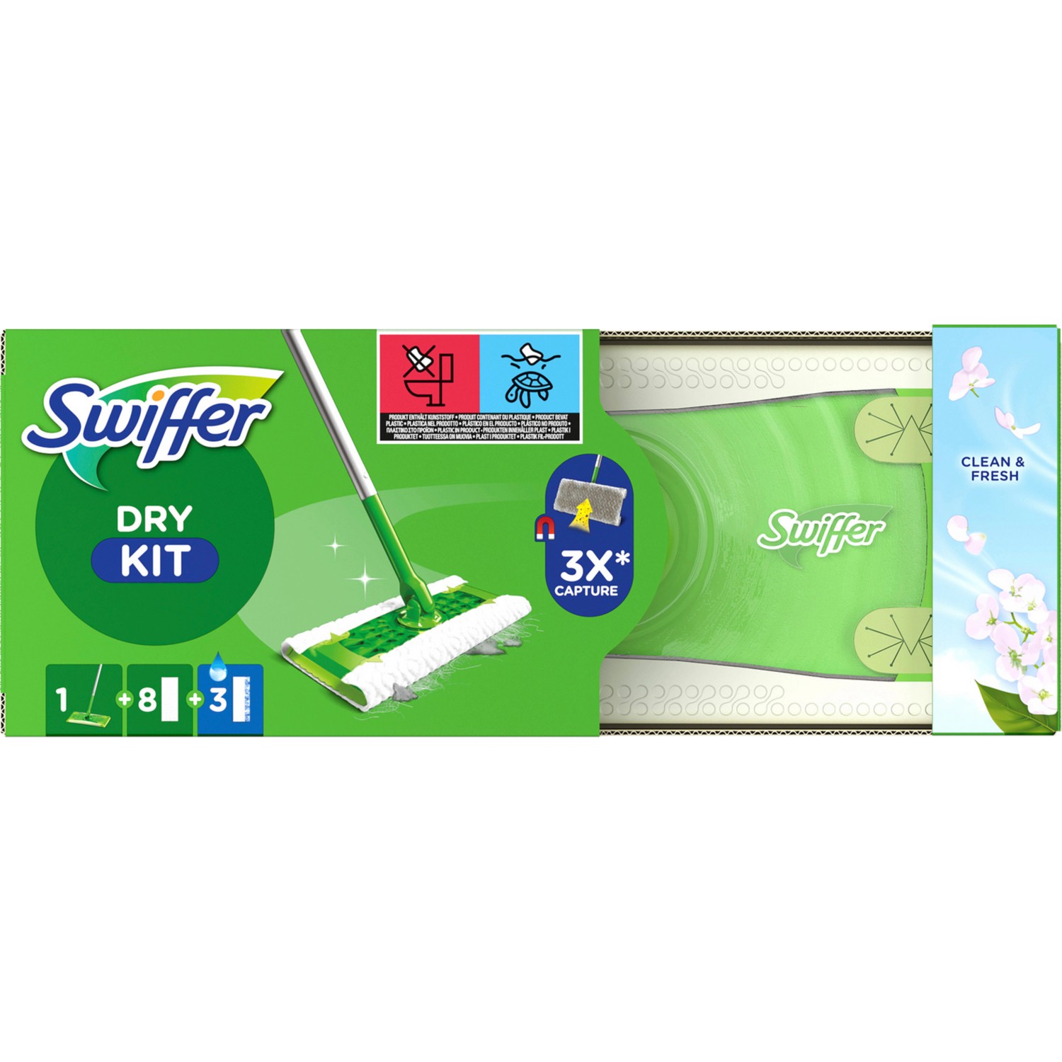 Swiffer Kit de démarrage balai lave-sol avec lingettes