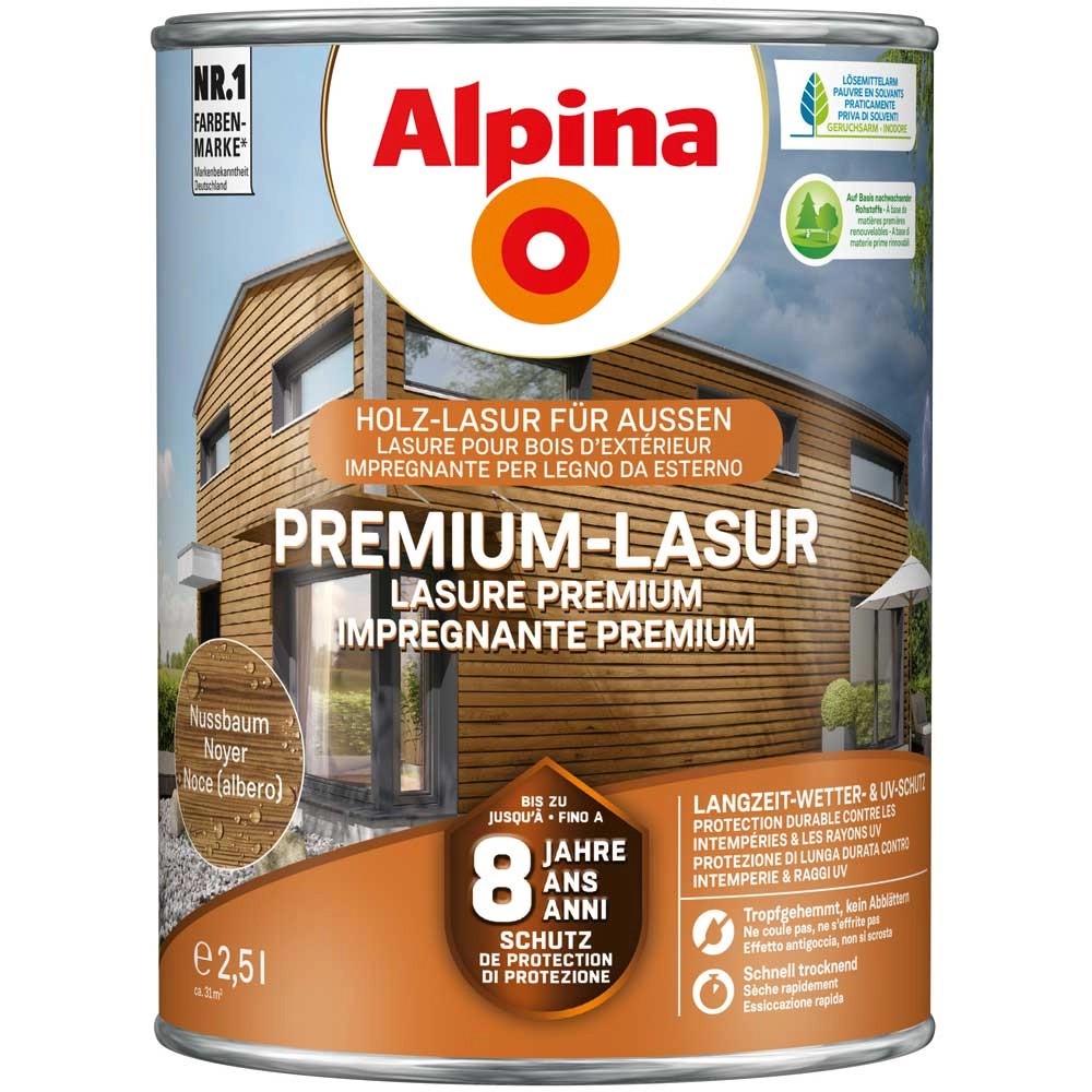 Alpina Premium-Lasur DIF Nussbaum 2,5 l kaufen bei OBI
