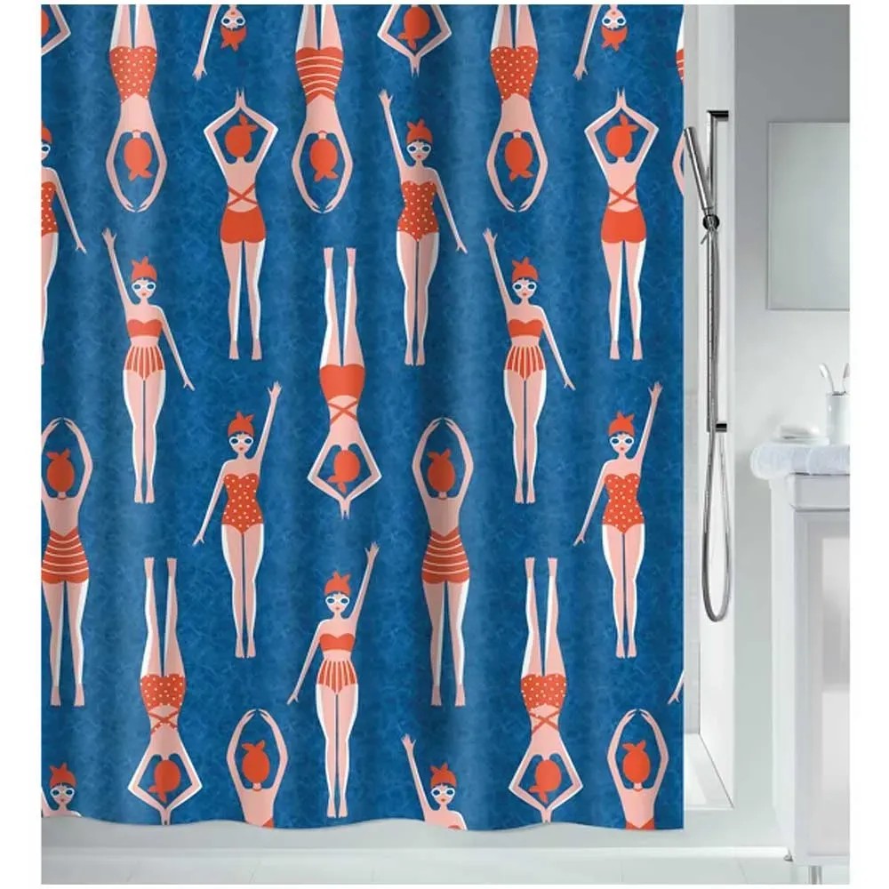 Spirella Duschvorhang Baigneuses Polyester Blau 180 x 200 cm