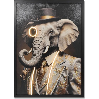 Globo Stampa su tela con LED George elefante PVC Multicolore 52 x 72 cm