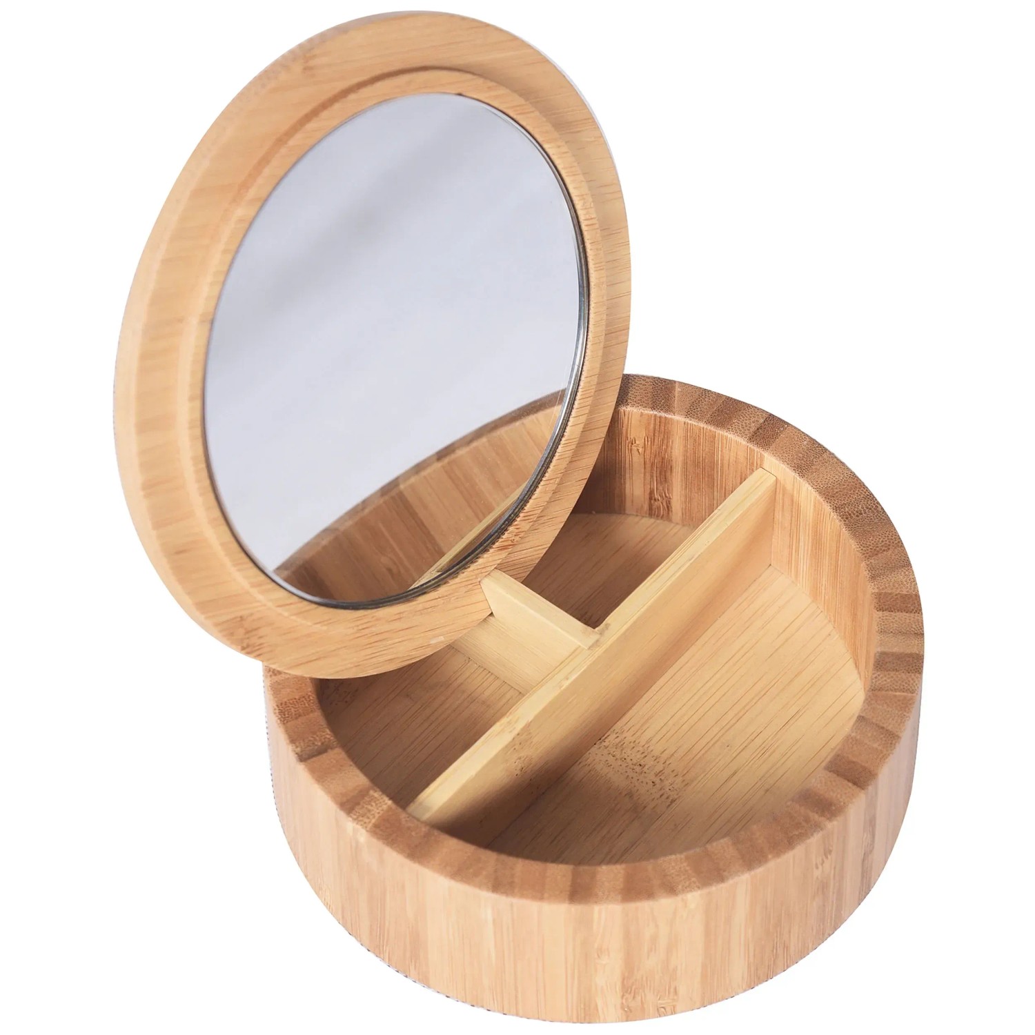 Spirella Kosmetikdose rund Bambus mit Spiegel Alais Holz Ø 13 cm / Höhe ...