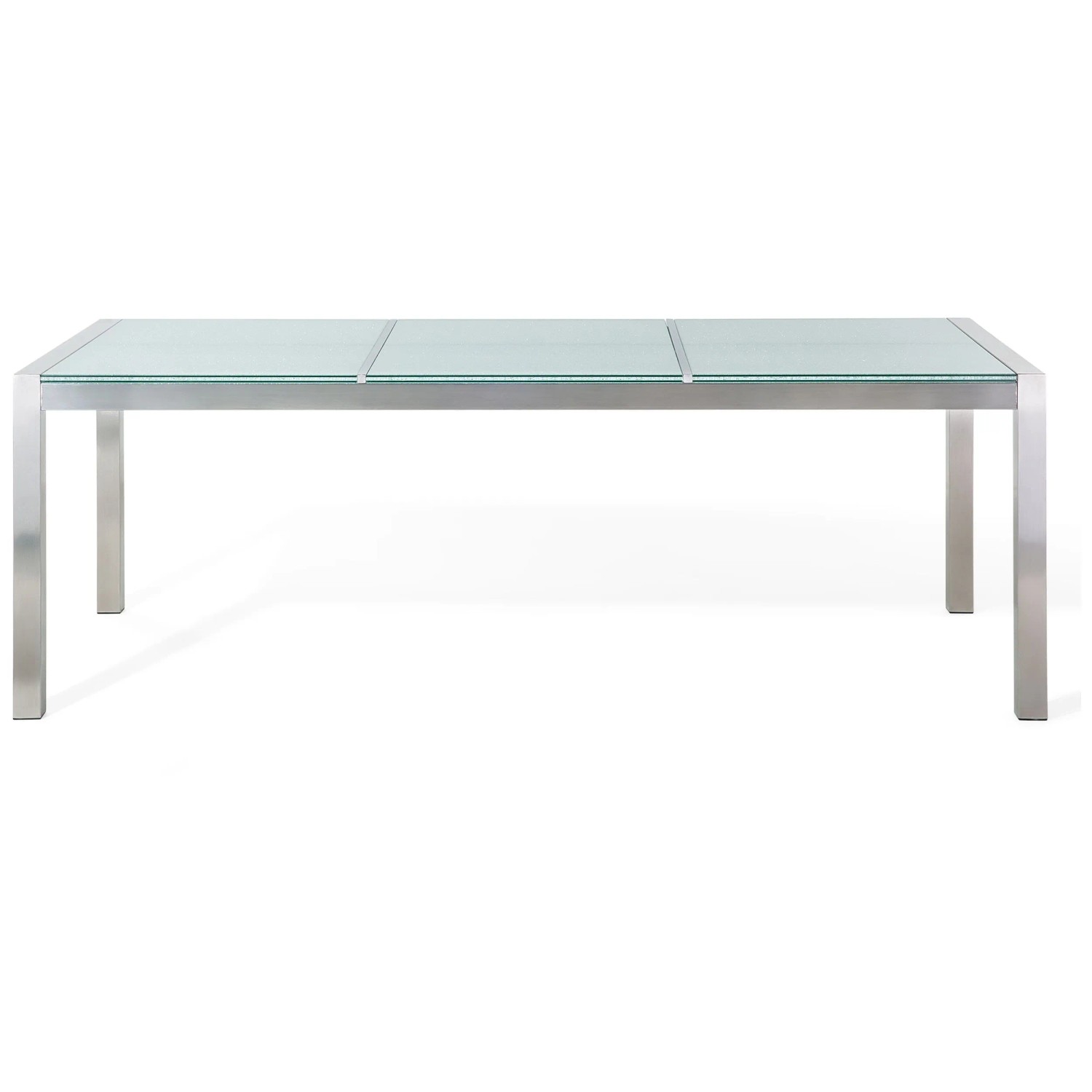 Beliani Set meubles jardin Grosseto 8 places beige transparent