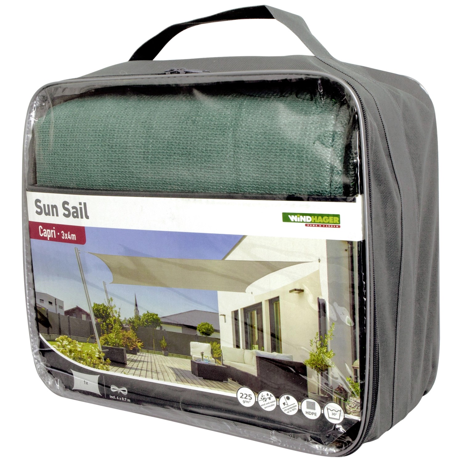 Windhager Sonnensegel Capri Rechteck Olive 3 x 4 m kaufen bei OBI