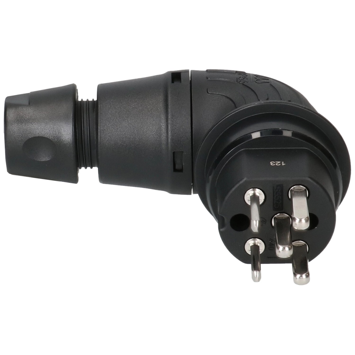 Stecker T25 Schwarz gewinkelt 5-polig / IP55 / 440 V kaufen bei OBI