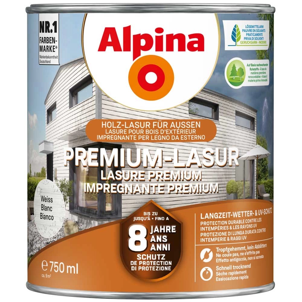 Alpina Premium-Lasur DIF Weiss 750 ml kaufen bei OBI