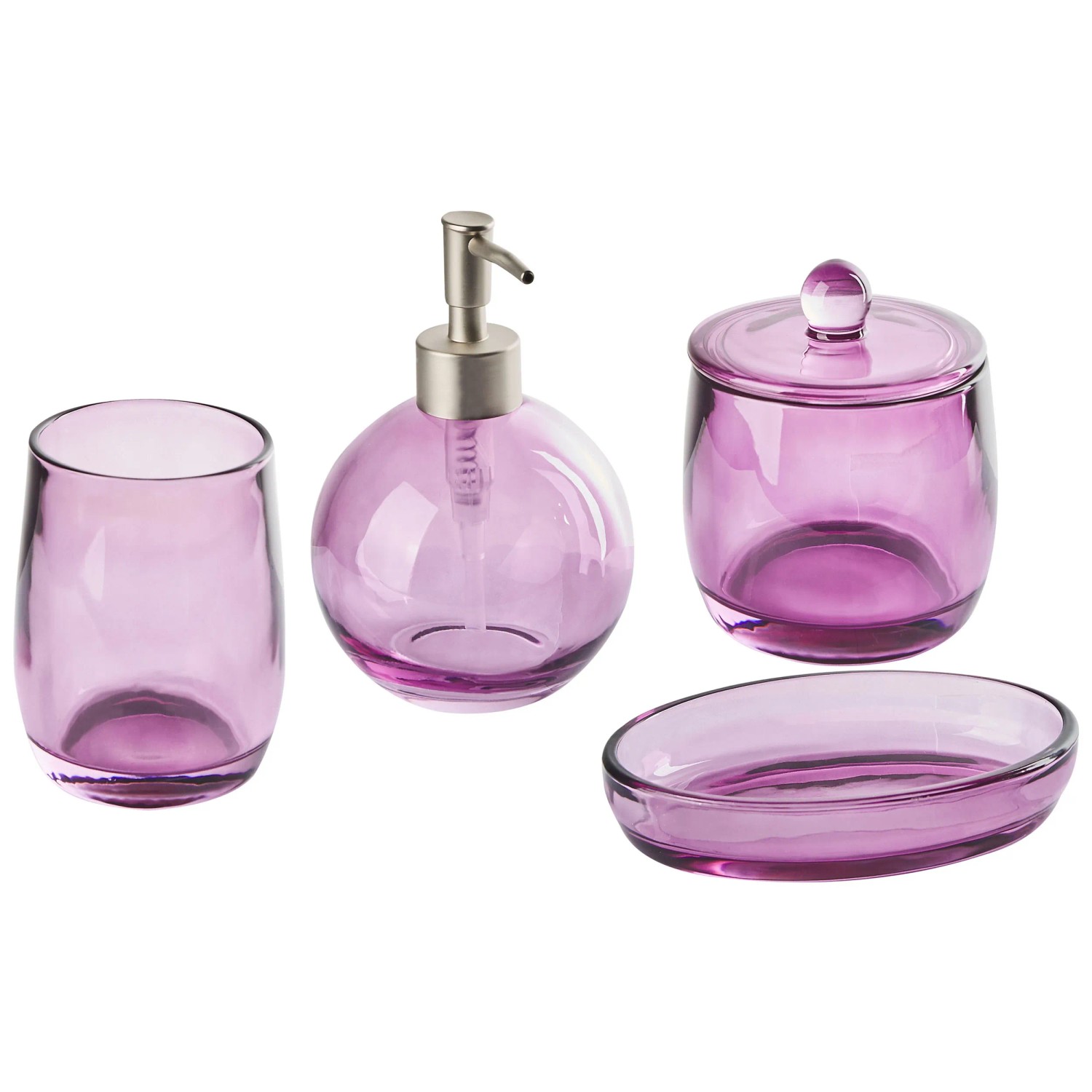 Badezimmer-Set Roana Glas Violett 4-tlg.