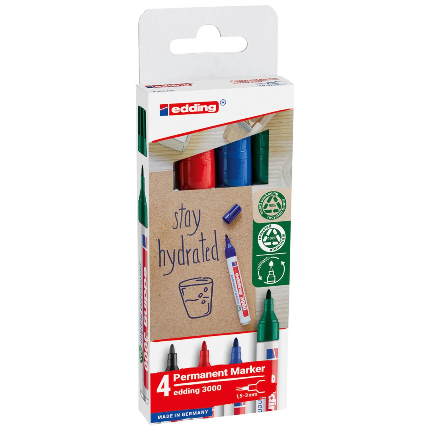 Edding 3000 Permanentmarker 4er-Set