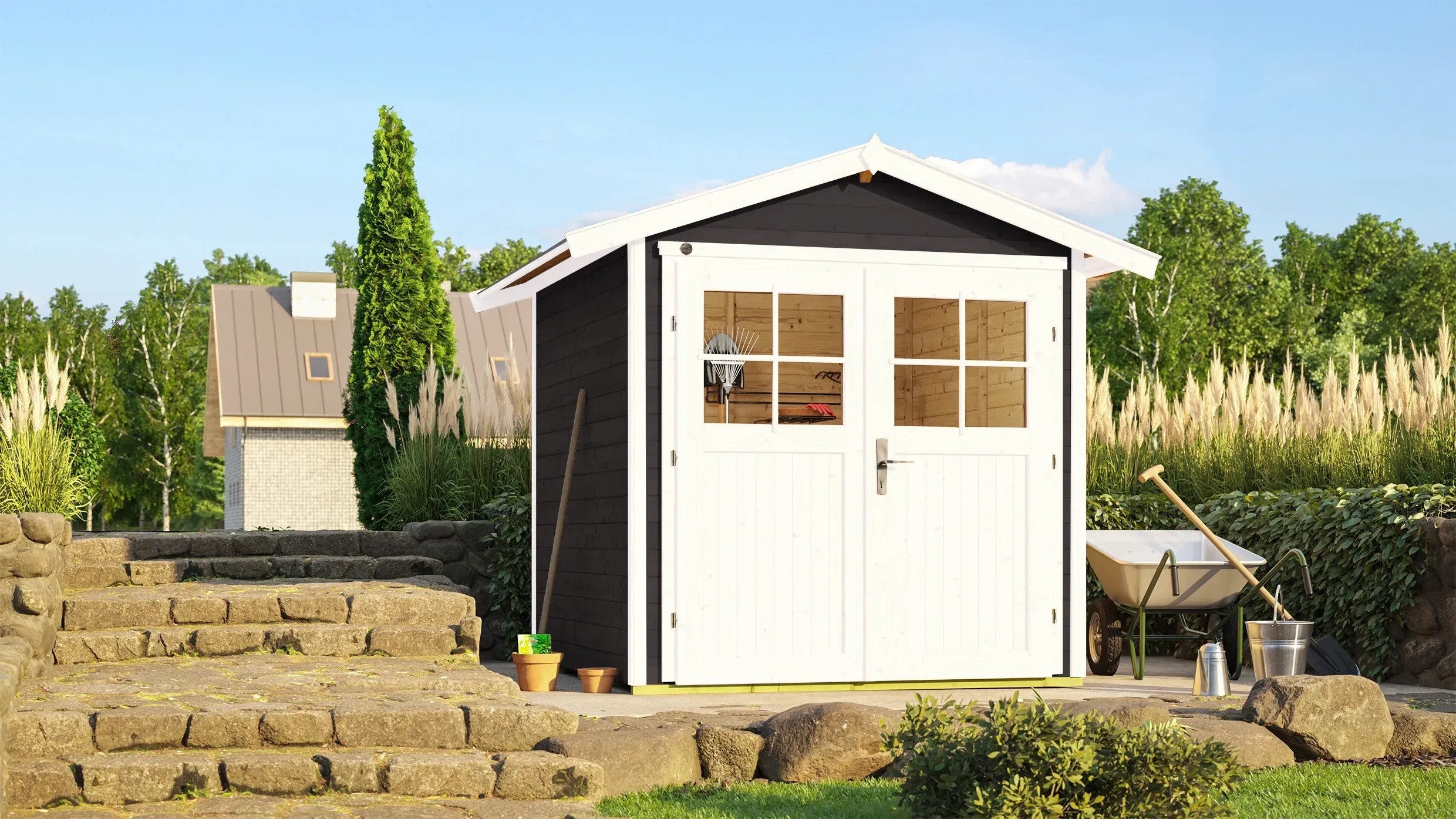 Weka Gartenhaus 224 Anthrazit Gr. 2